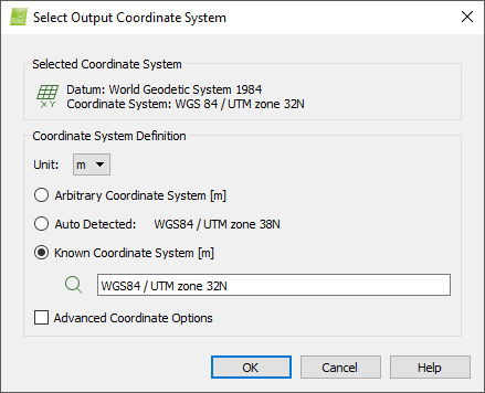 Select Image / GCP / Output Coordinate System - PIX4Dmapper